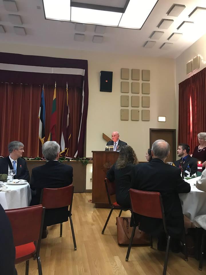 Honorary Consul of Latvia Stephen Zirschky gave his remarks