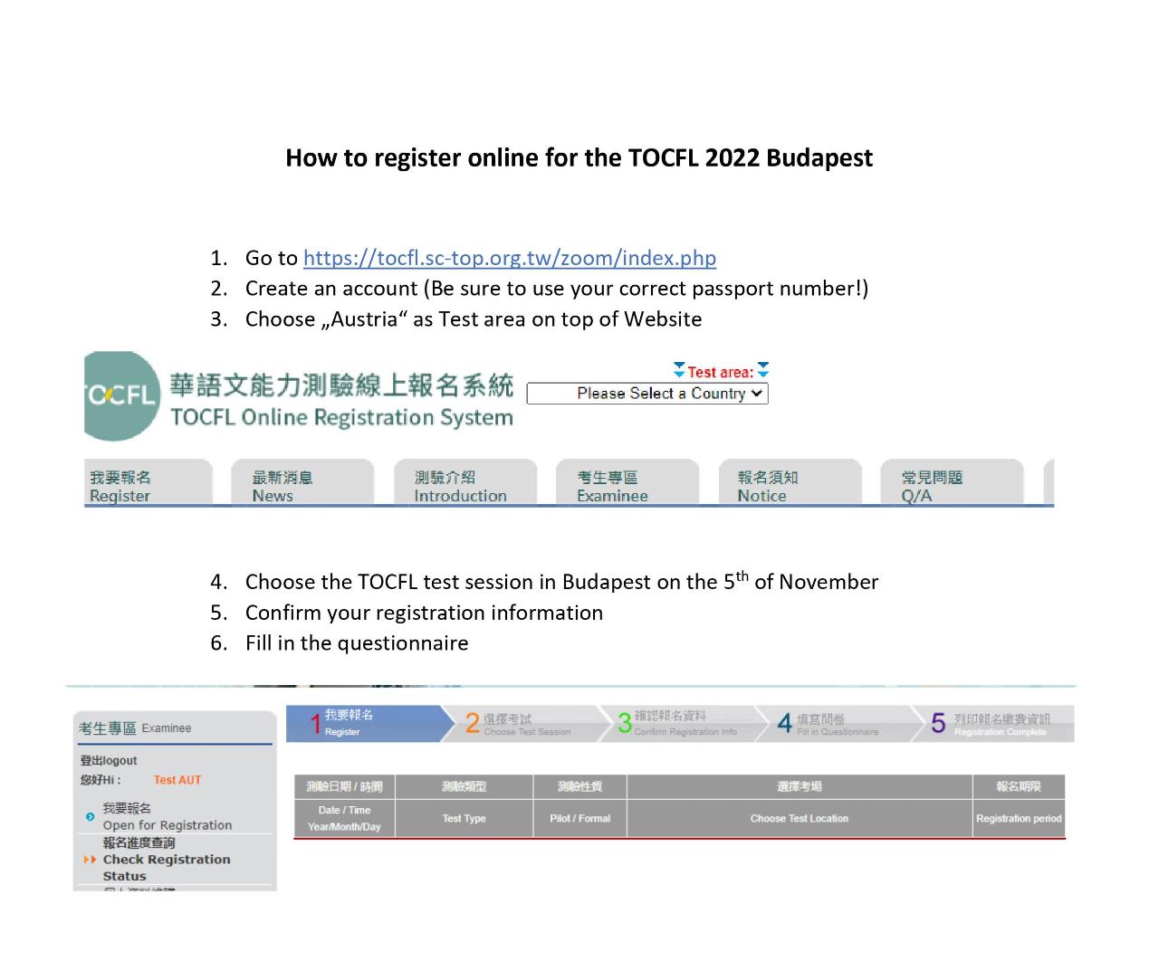 TOCFL Test in Budapest, Hungary on November 26... - Taipei Economic and ...