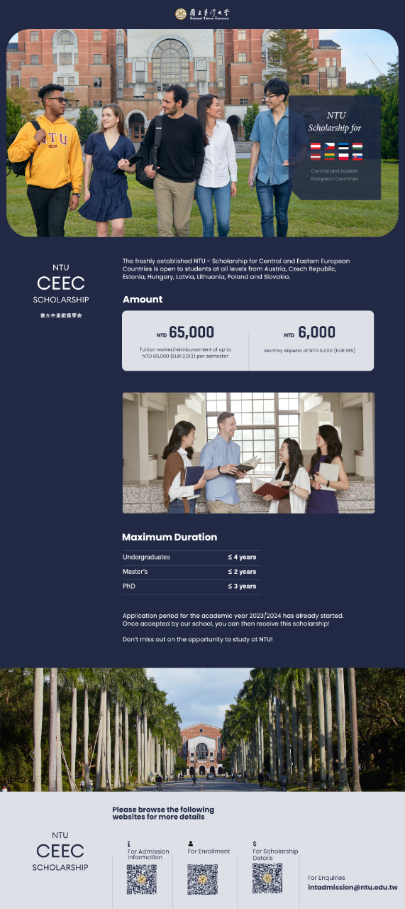 NTU Scholarship for students from Central and ... - Taipei Economic and ...