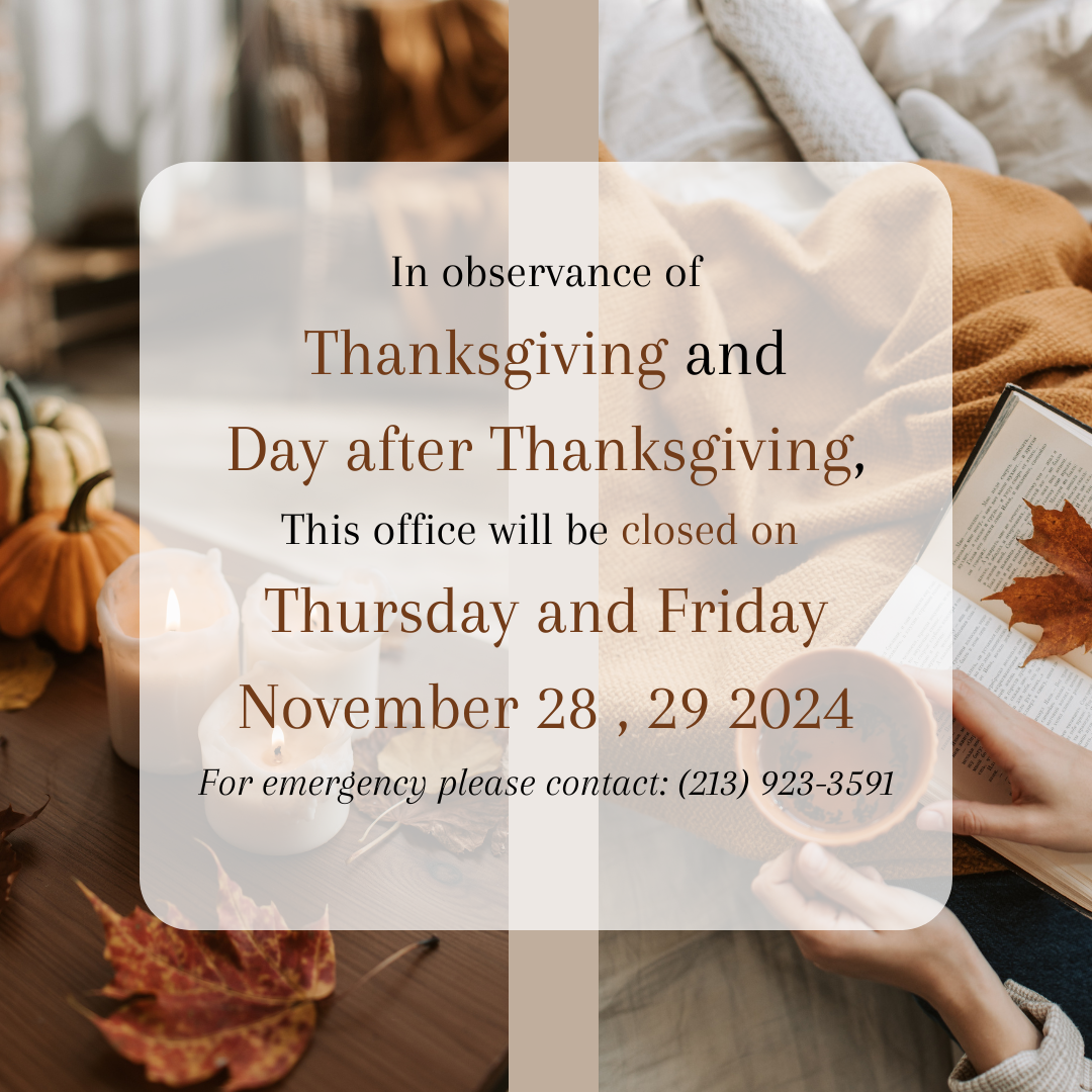 In observance of Thanksgiving and Day after Thanksgiving, This office ...